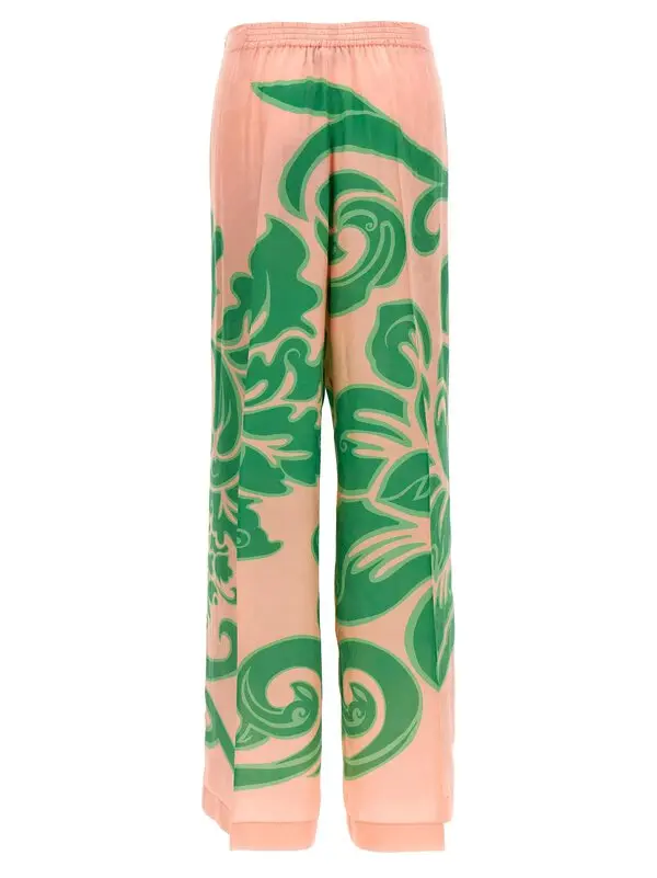Etro Printed Silk-blend Trousers - Pink