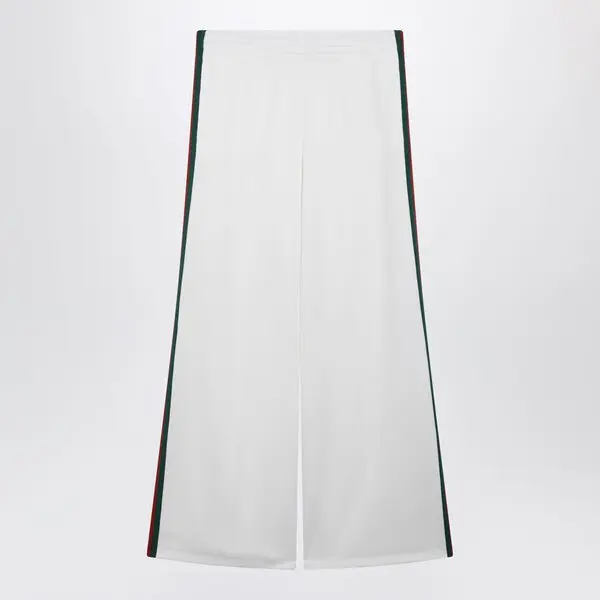 Gucci Cotton Jersey Leisure Trousers With Web Stripe - White