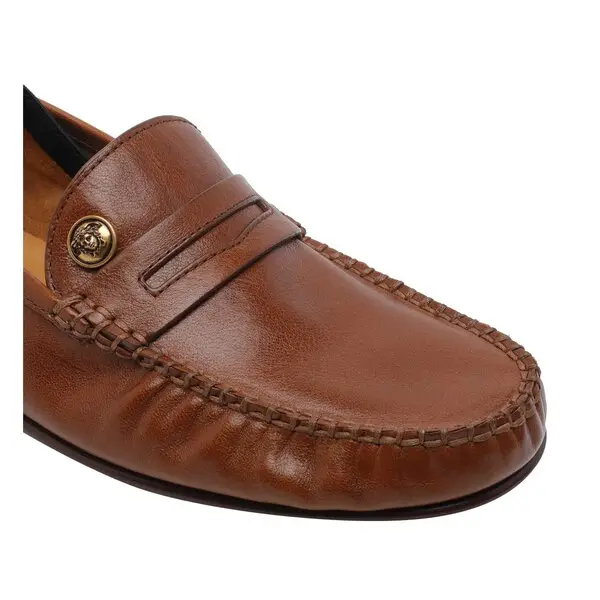 Versace Guanto Leather Loafers