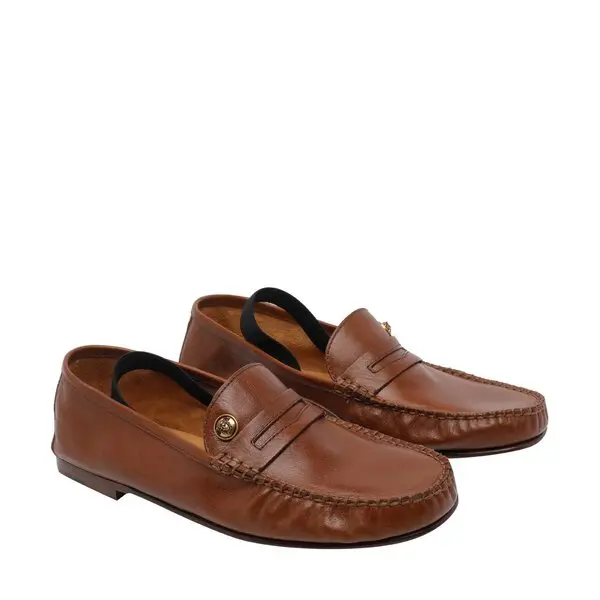 Versace Guanto Leather Loafers