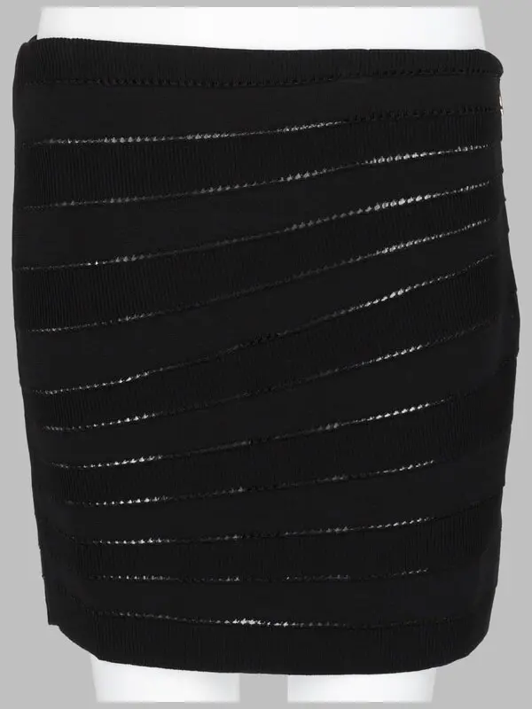 Balmain Mini Gonna In Maglia Flechage - Black