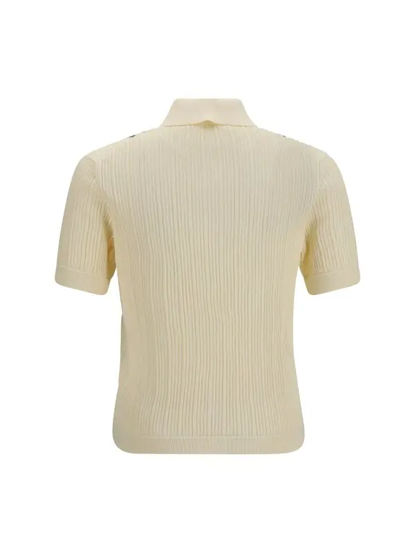 Versace Jacquard Cotton Knit Polo