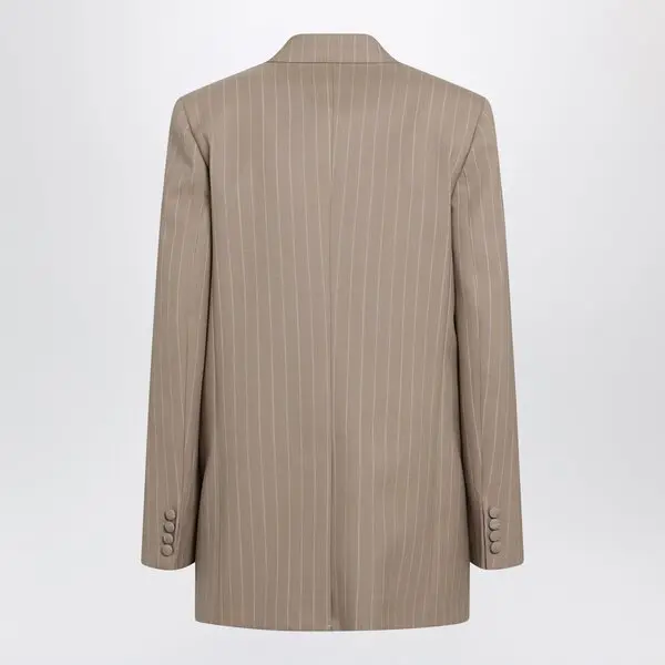 Valentino Garavani Double-breasted Pinstripe Virgin Wool Jacket - Cream