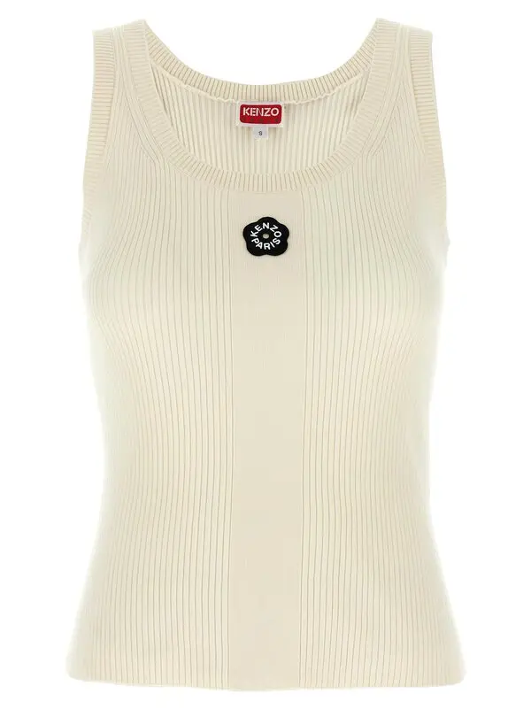 Kenzo Boke Flower 2.0 Ribbed Viscose Tank Top - White
