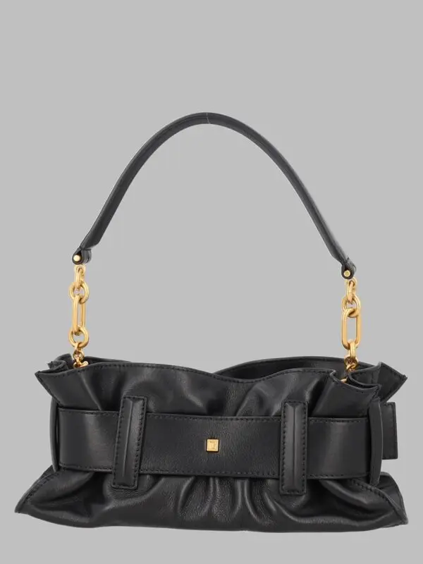 Balmain Anthem Mini Leather Shoulder Bag - Black