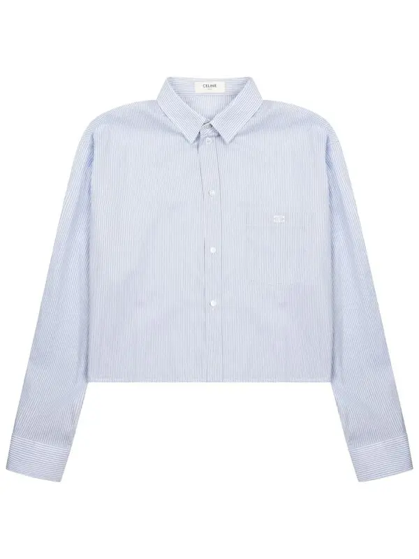 Celine Striped Cropped Shirt - Multicolor