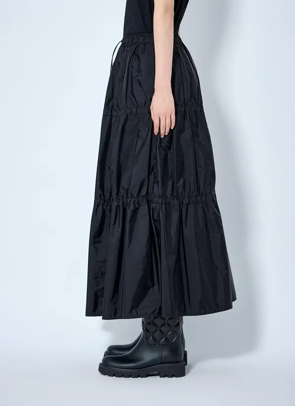 Moncler Tiered Maxi Skirt - Black
