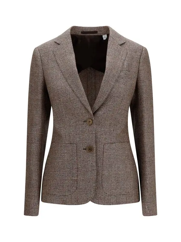 Burberry Single-breasted Wool And Linen Blazer