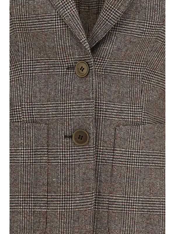 Burberry Single-breasted Wool And Linen Blazer - Brown