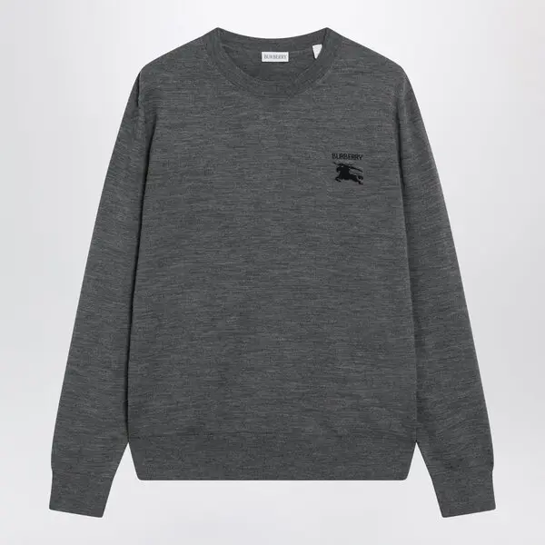 Burberry Grey Wool Crewneck Sweater