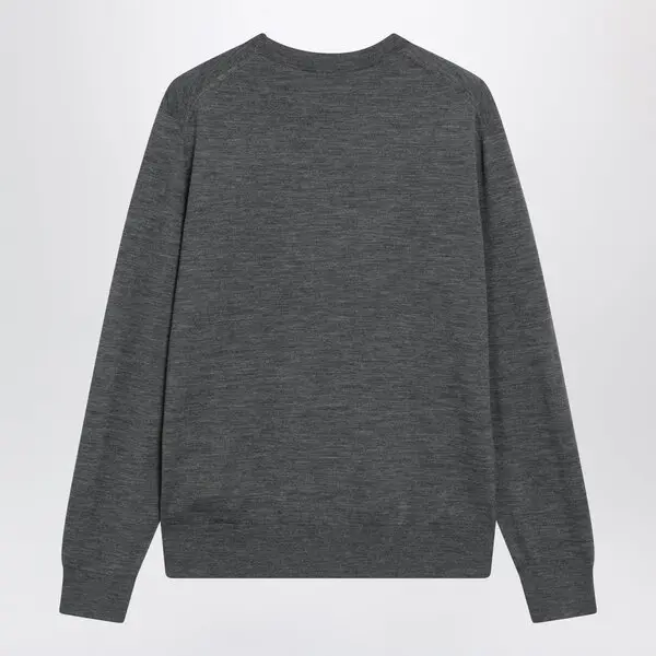 Burberry Grey Wool Crewneck Sweater - Gray