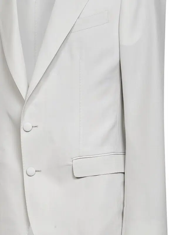 Dolce & Gabbana Beige Wool Poplin Single-breasted Blazer
