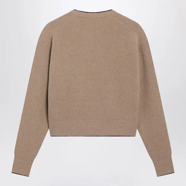 Chloé Wool And Cashmere Logo Sweater - Brown