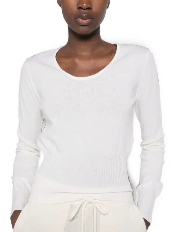 Max Mara Ribbed Scoop Neck Pullover - Multicolor