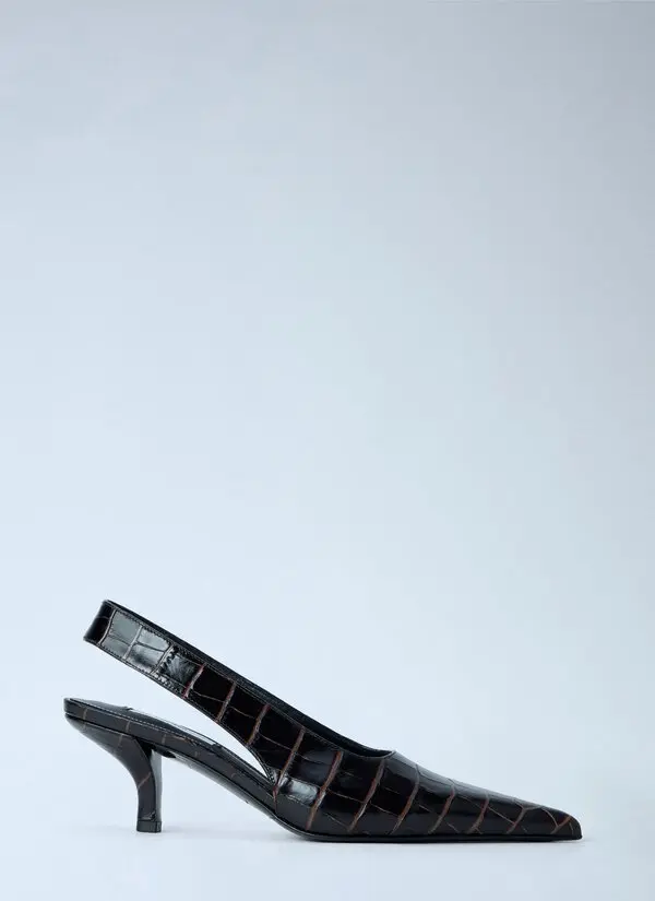 TOTEME Classic Croco-embossed Slingbacks