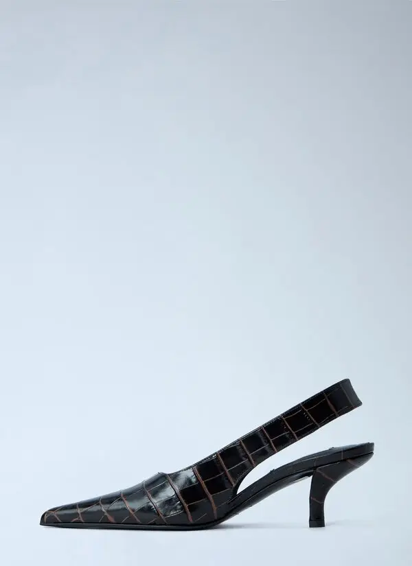 TOTEME Classic Croco-embossed Slingbacks