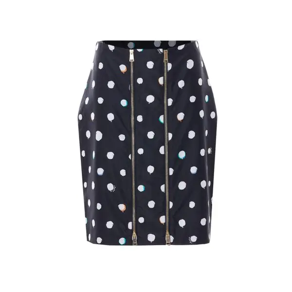 Fendi Print Dots Zipped Skirt