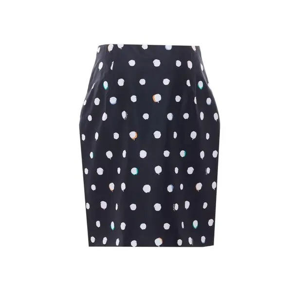 Fendi Polka Dot Silk Pencil Skirt - Black
