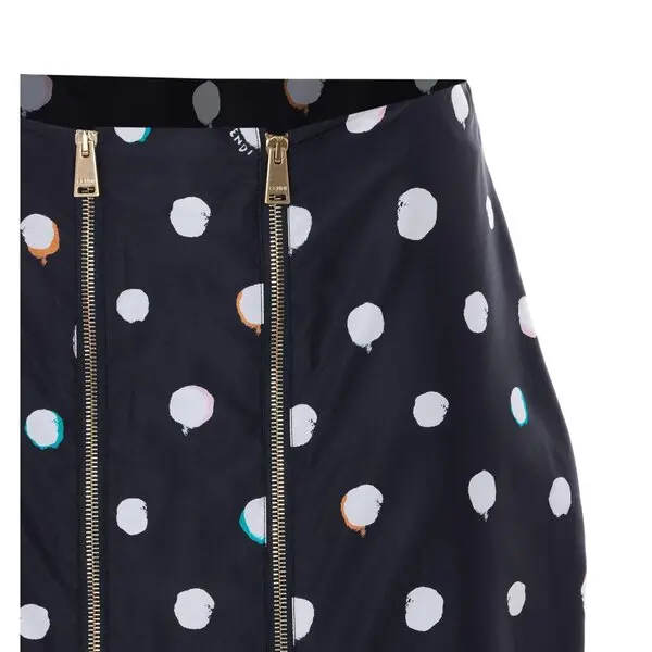 Fendi Polka Dot Silk Pencil Skirt - Black