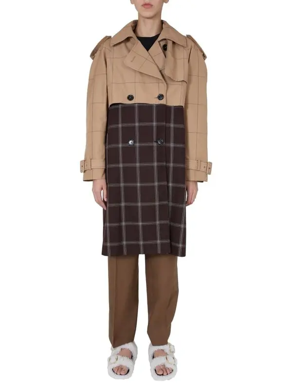 Marni Double-breasted Trench - Brown