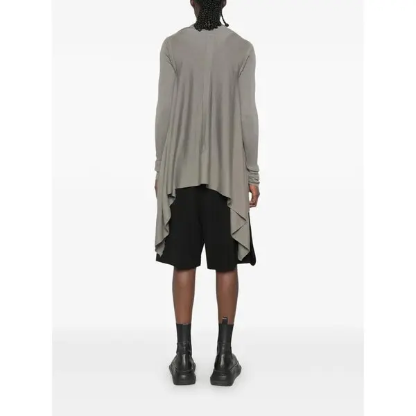 Rick Owens Rws Virgin Wool Ribbed Asymmetric Cardigan