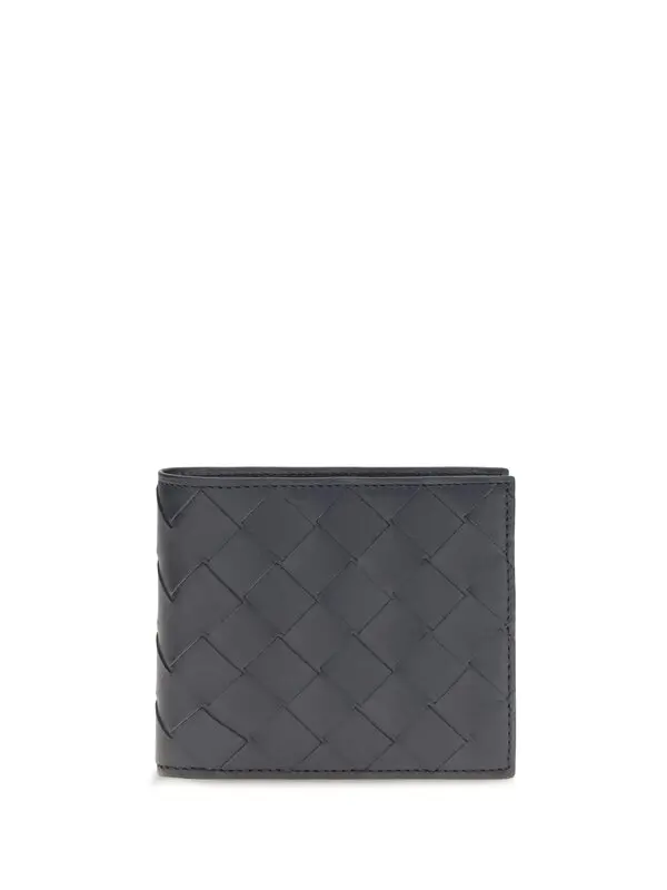 Bottega Veneta Bifold Leather Intrecciato Wallet - Black