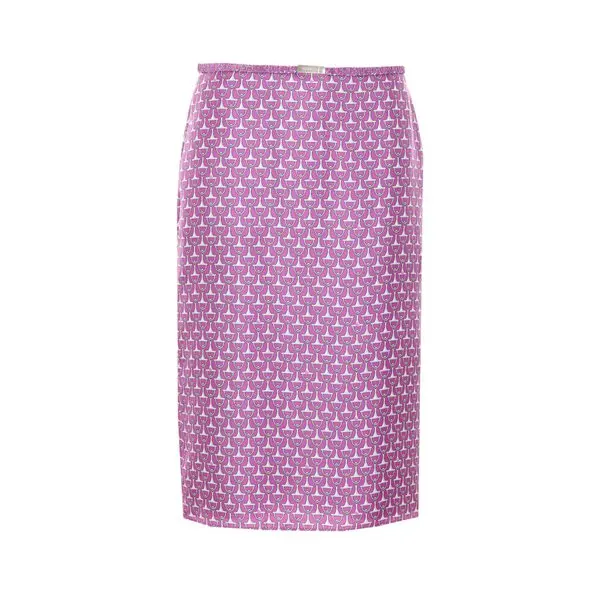 Gucci Clamp Print Silk Skirt