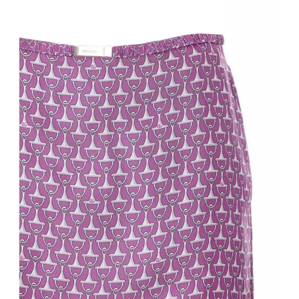 Gucci Clamp Print Silk Skirt