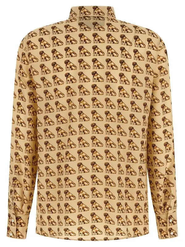 Valentino Garavani Petit Charles Print Silk Shirt - Cream