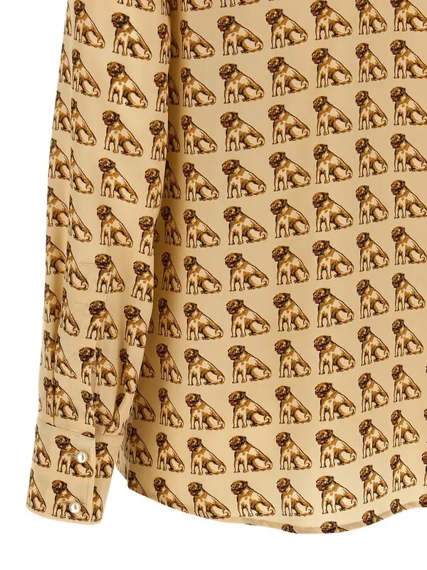 Valentino Garavani Petit Charles Print Silk Shirt - Cream