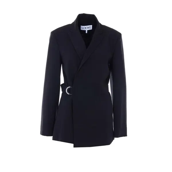 Loewe Wool Draped Jacket - Black