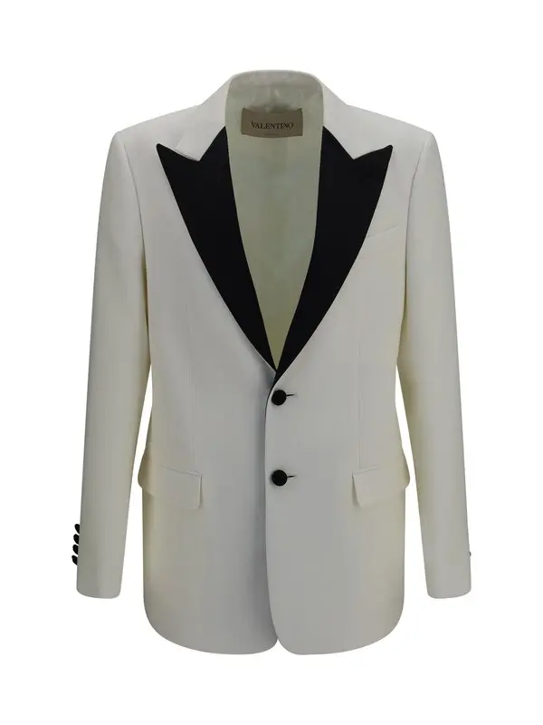 Valentino Garavani Two-tone Wool Jacket - White