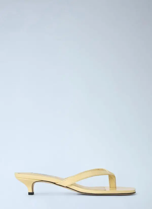 TOTEME Naplack Heeled Flip Flops - Yellow