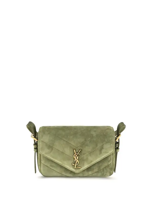 Saint Laurent Small Loulou Matelassé Suede Shoulder Bag - Green