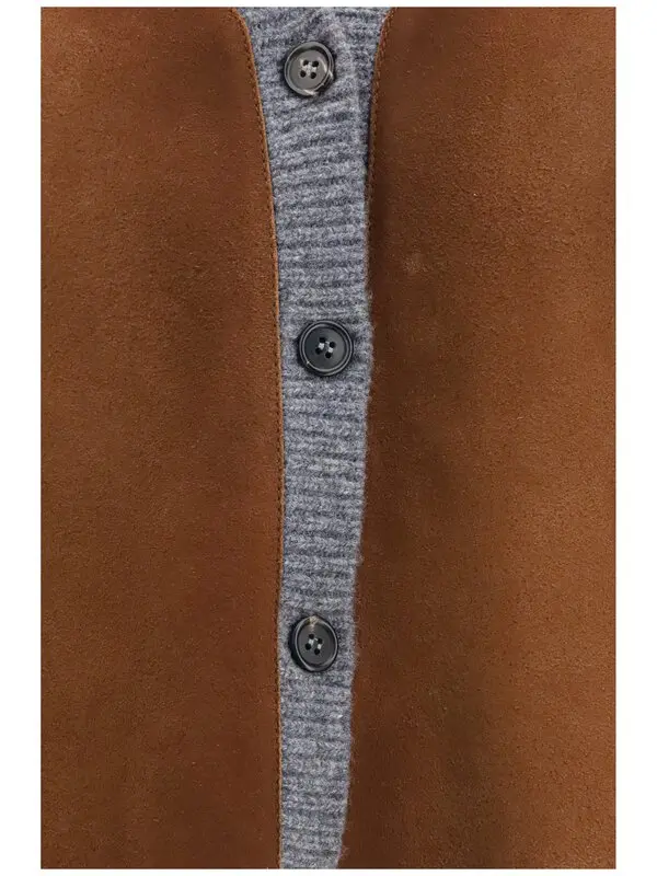 Prada Suede And Wool Cardigan