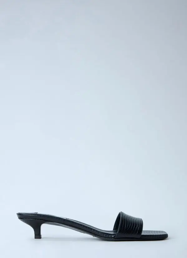TOTEME Slim Lizard-embossed Bandeau Sandals - Black