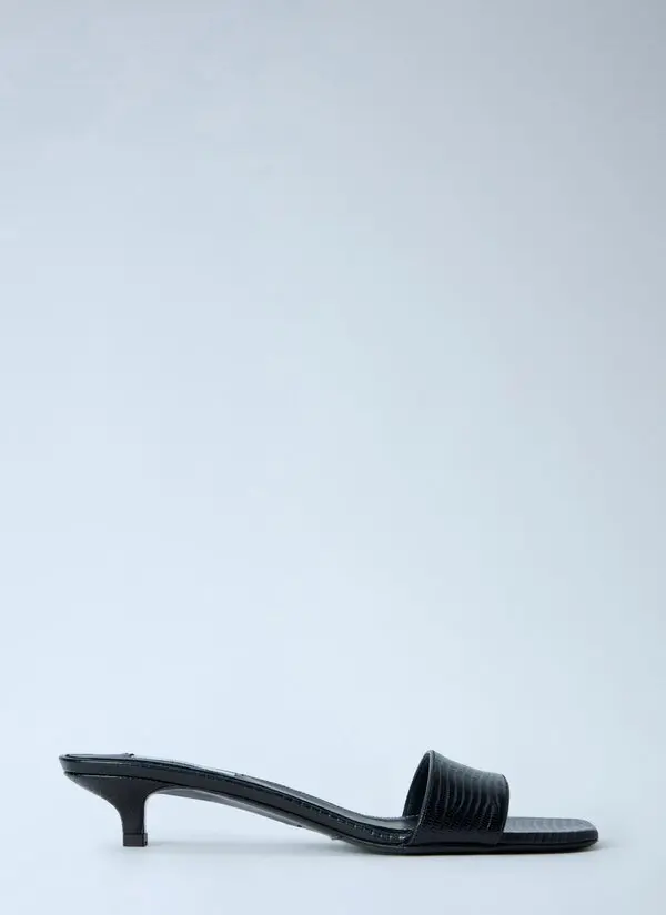 TOTEME Slim Lizard-embossed Sandals - Black