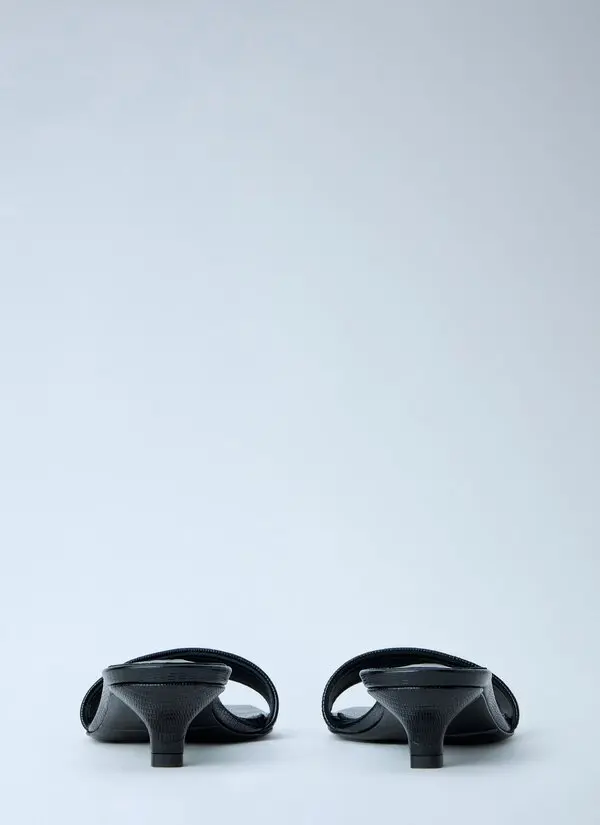 TOTEME Slim Lizard-embossed Sandals - Black