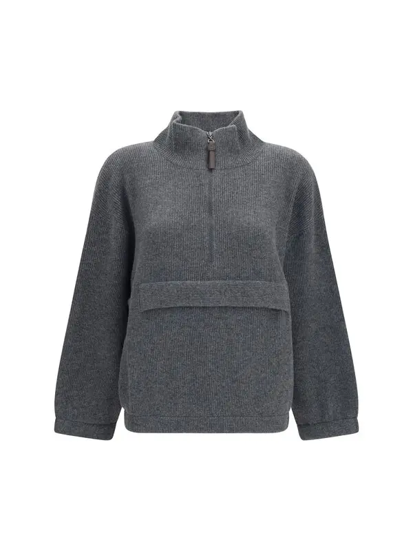 Brunello Cucinelli Cashmere Half-zip Sweater - Gray