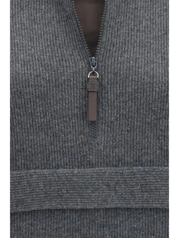 Brunello Cucinelli Cashmere Half-zip Sweater - Gray
