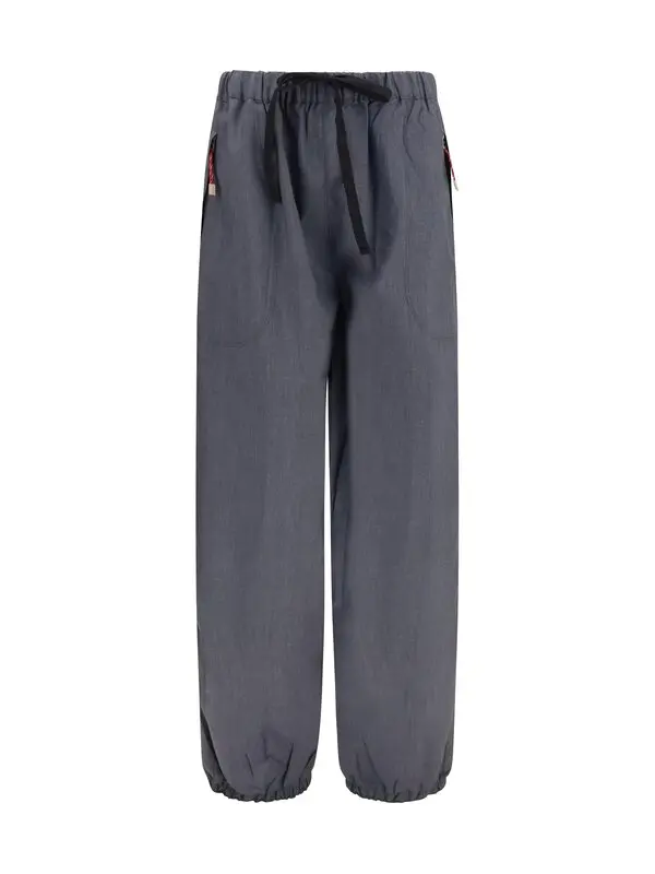 Prada Wool And Mohair Wide Leg Pants - Gray