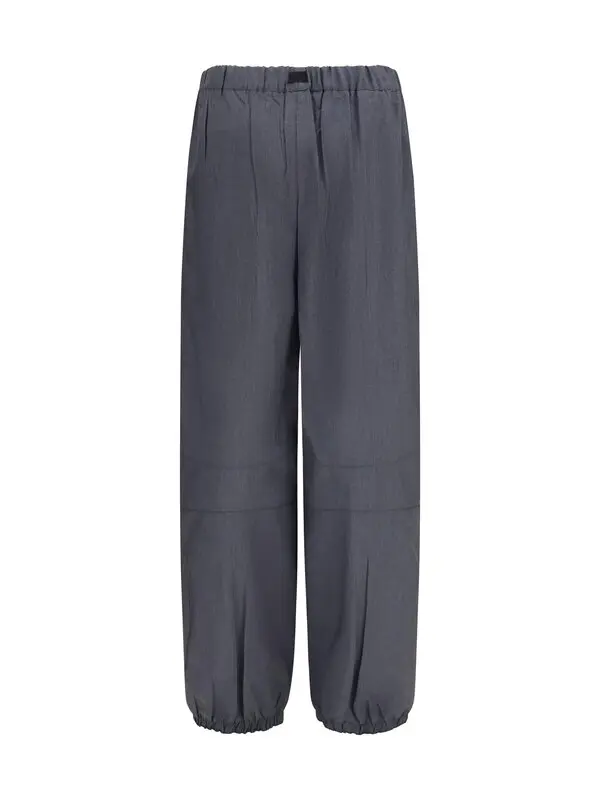 Prada Wool And Mohair Wide Leg Pants - Gray