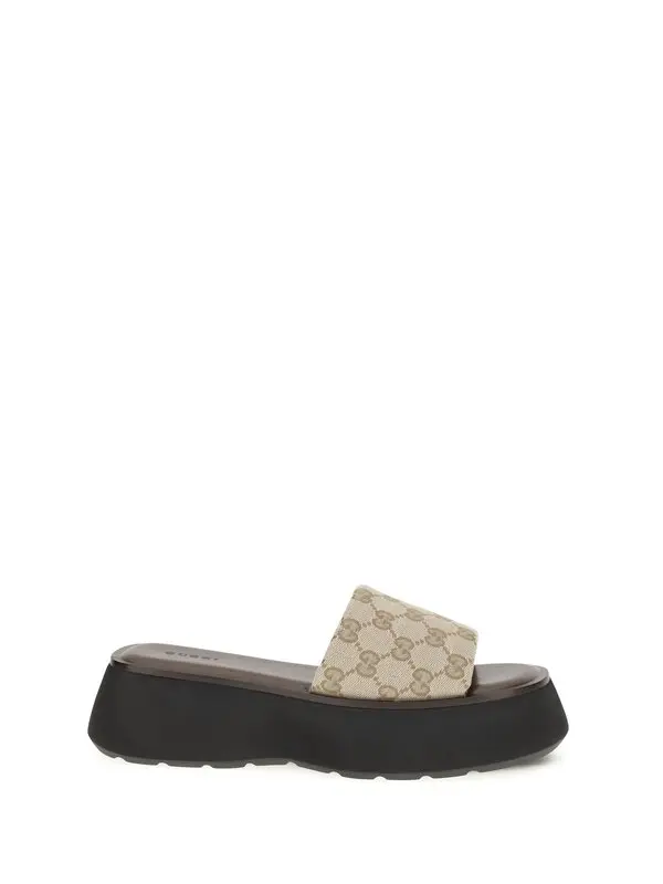 Gucci Oversized Sole Slider Sandals - Cream