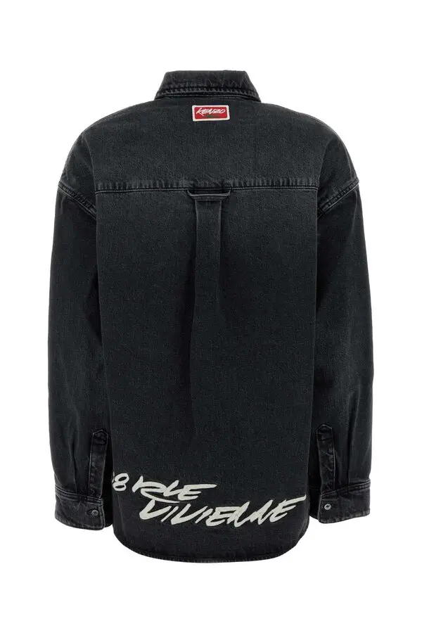 Kenzo Stretch Denim Shirt - Black
