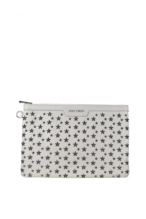 JIMMY CHOO Derek Clutch - White