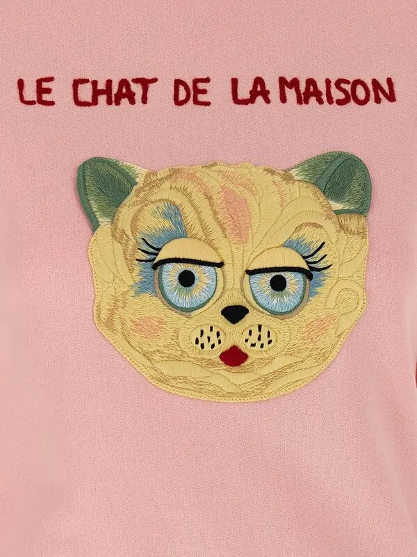 Valentino Garavani Le Chat De La Maison' Sweatshirt - Pink