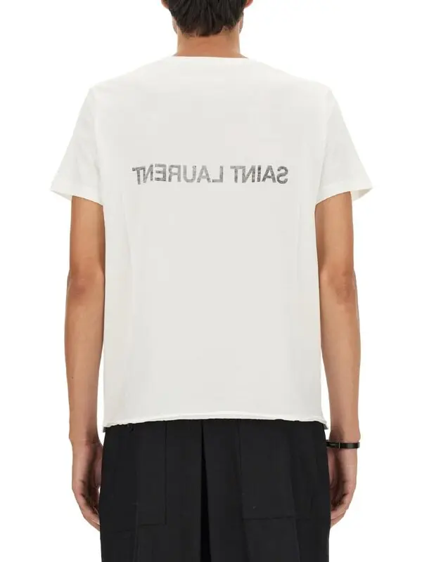 Saint Laurent Inverted Logo T-shirt - White