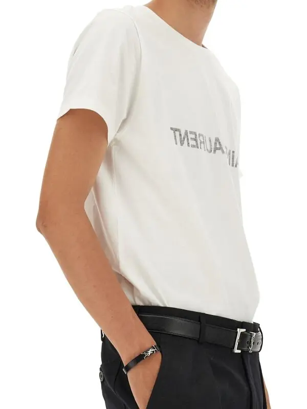 Saint Laurent Inverted Logo T-shirt - White