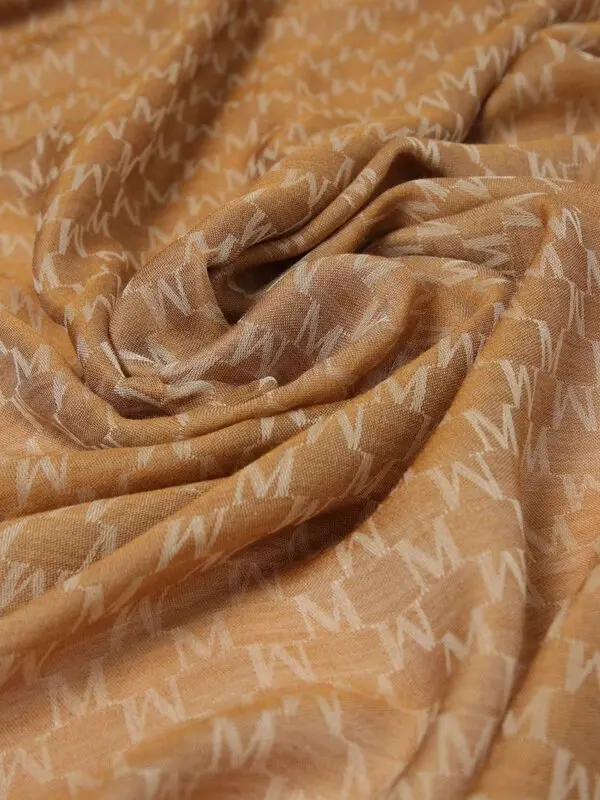 Max Mara Cotton And Wool Scarf With Logo