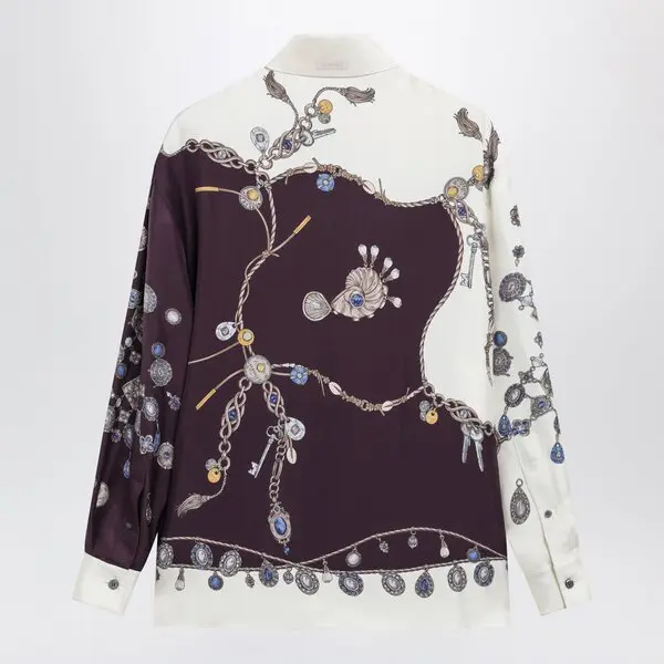 Versace Stolen Jewels Printed Shirt In Silk Twill - Multicolor